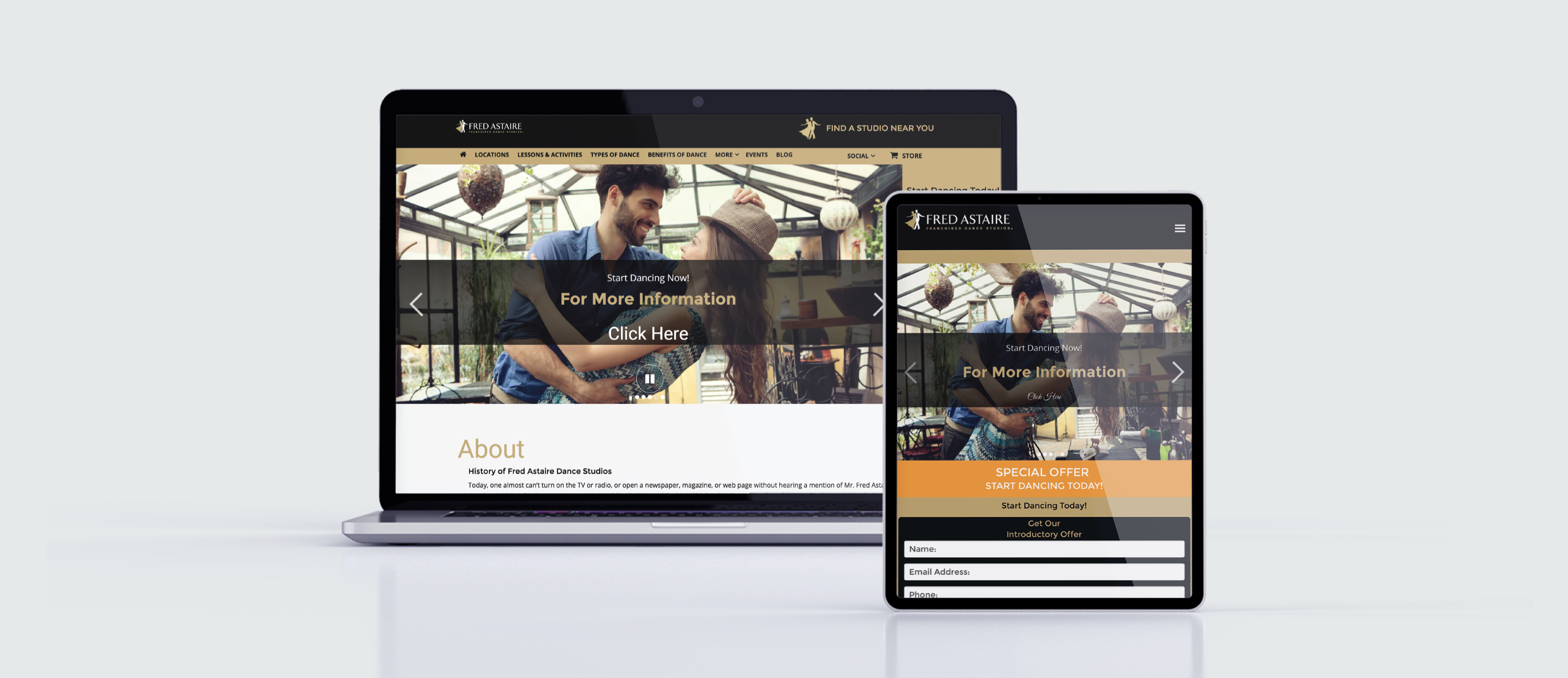 FRED ASTAIRE DANCE STUDIOS - Open Professional Group | Database Developer & Web Software Development